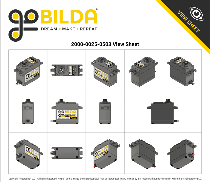 2000 Series 5 Turn Dual Mode Servo 25 3 Speed Gobilda®